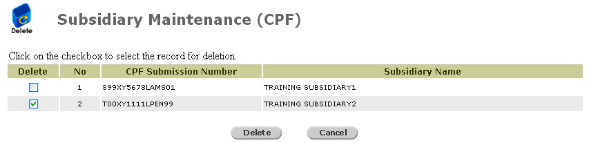 Deleting CPF Records