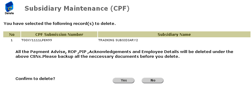 Deleting CPF Records